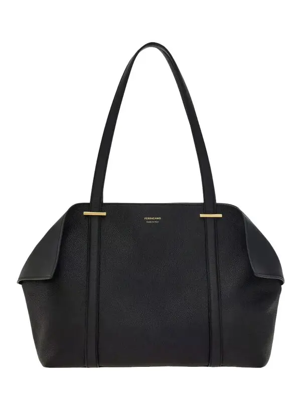 FERRAGAMO Medium Folded-sides Tote Bag - Black
