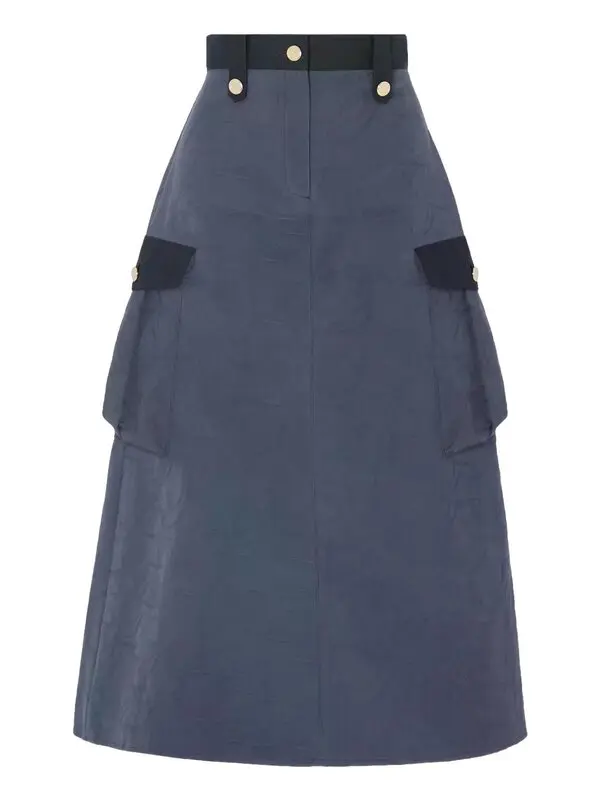 TEMPERLEY LONDON Victory Button-detail Pocket Maxi Skirt - Blue