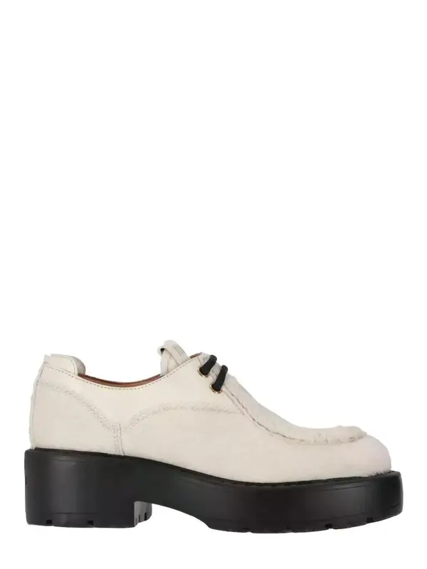 Miu Miu 55mm Platform Leather Shoes - Neutrals
