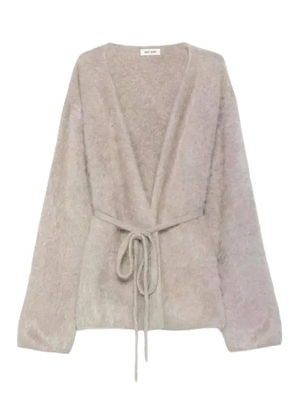 Soft Goat Tie-waist Cardigan - Neutrals