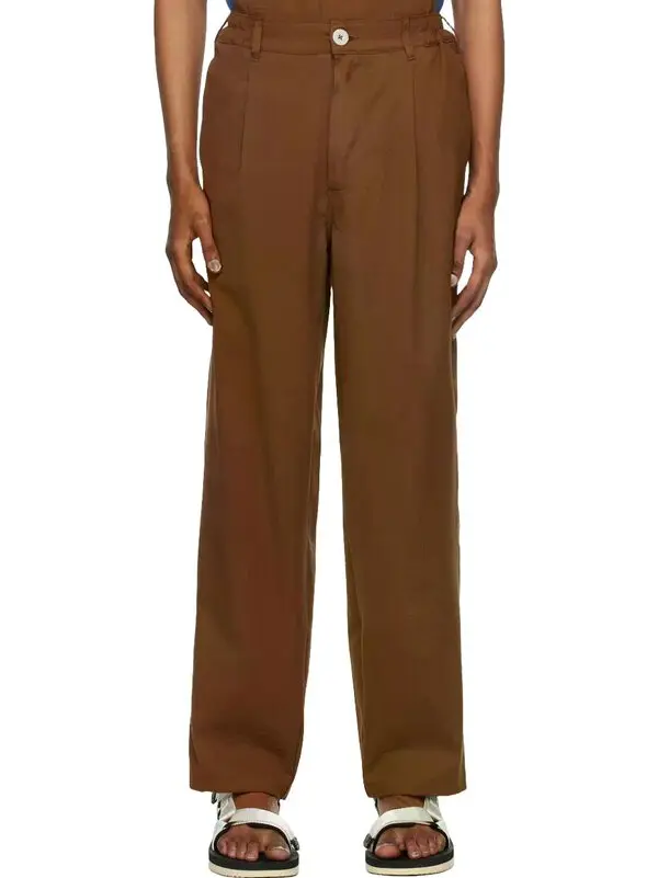 Howlin' Textured Stretch-cotton Trousers - Brown