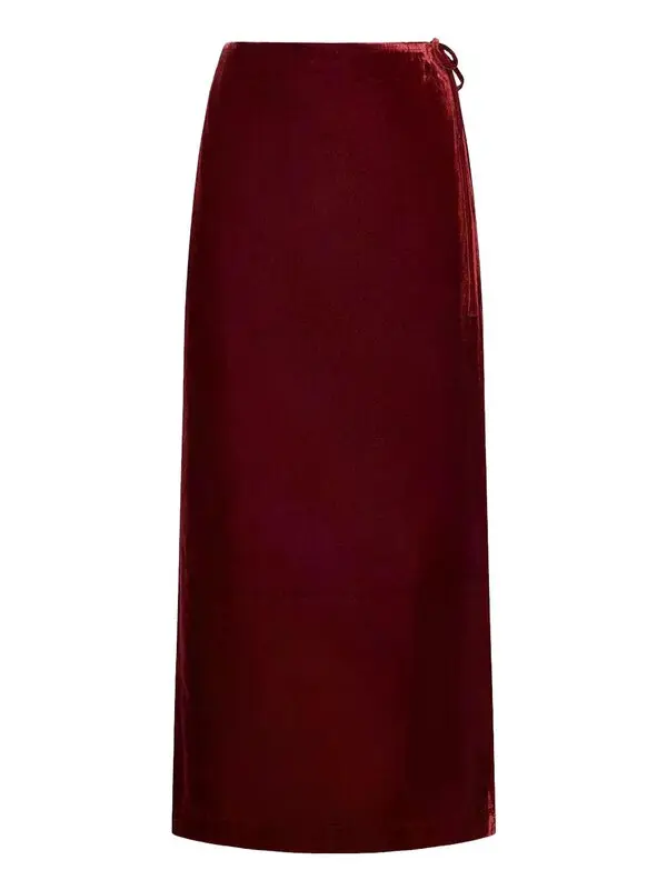 Malìparmi Tie-side Velvet Skirt - Red