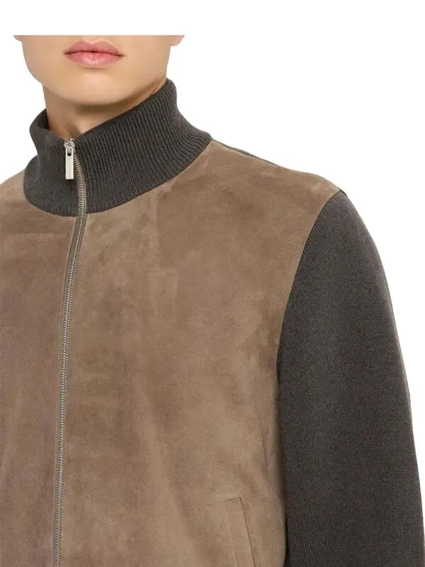 FERRAGAMO Suede And Wool Full-zip Blouson - Beige
