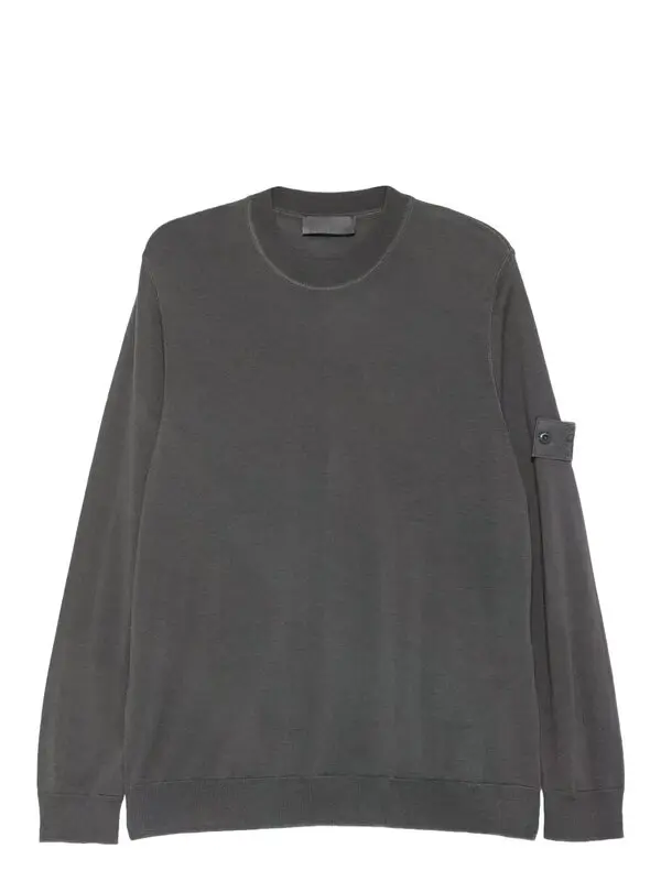 Stone Island Logo-patch Crew-neck Sweater - Grey