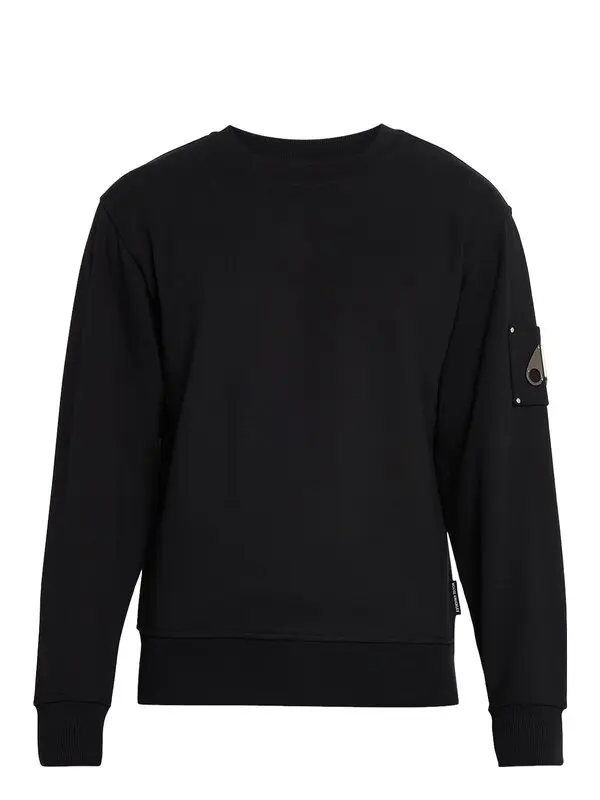 Moose Knuckles Hartsfield Cotton Terry Crewneck Sweater - Black