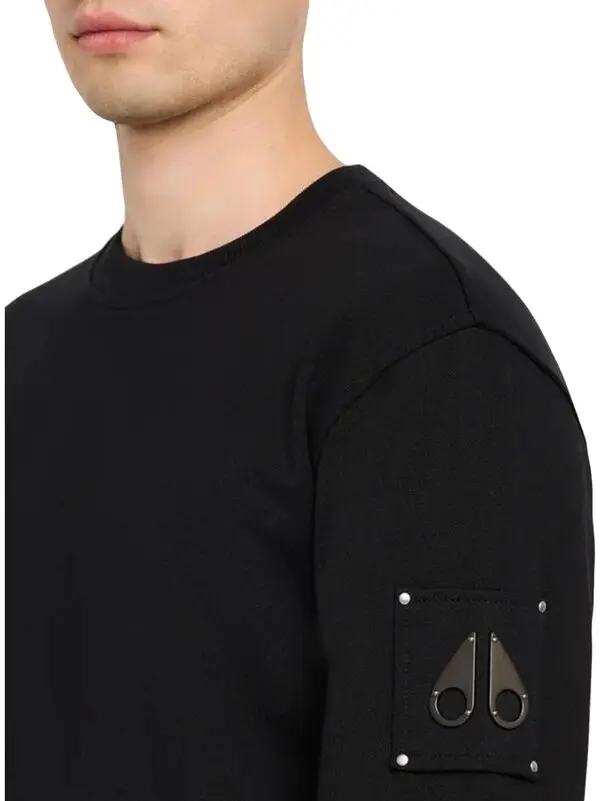Moose Knuckles Hartsfield Cotton Terry Crewneck Sweater - Black