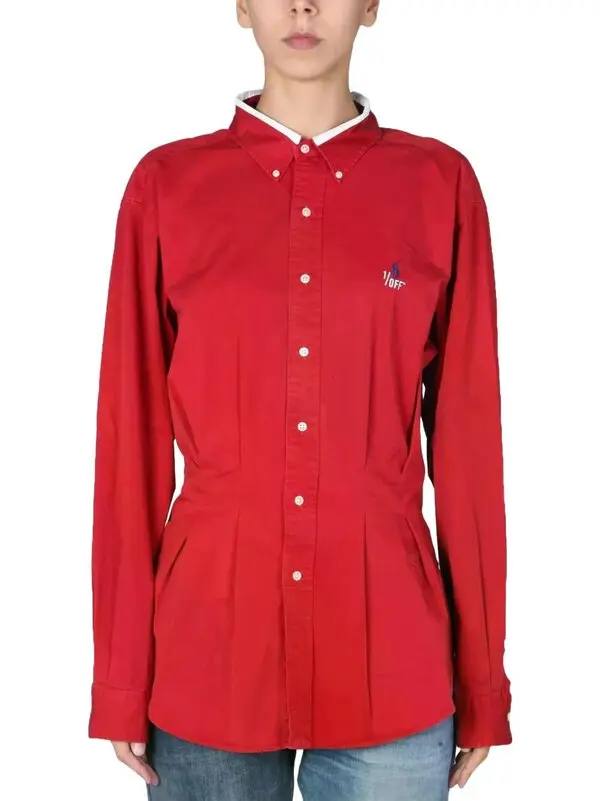 1/OFF PARIS Buttoned Pleated Shirt - Red