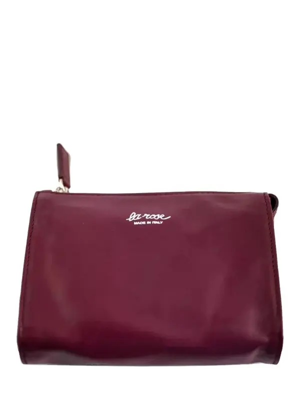 LA ROSE Leather Makeup Bag - Purple