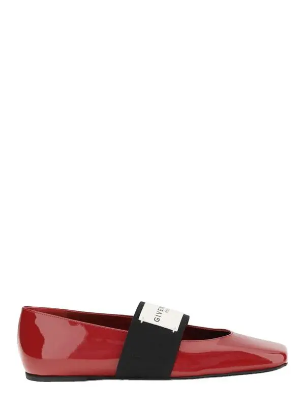 Givenchy Patent-leather Squared Ballet Flats - Red