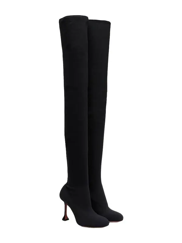 Amina Muaddi Veneda 95 Over-the-knee Boots - Black