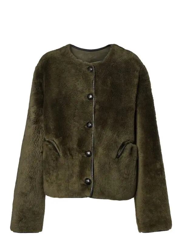 BLAZÉ MILANO Reversible Shearling Jacket - Green
