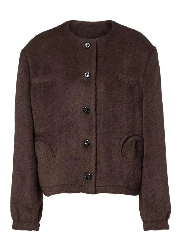 BLAZÉ MILANO Gliss Chevron Alpaca And Wool Jacket - Brown