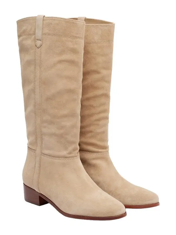 Veronica Beard Suede Knee-high Boots - Beige