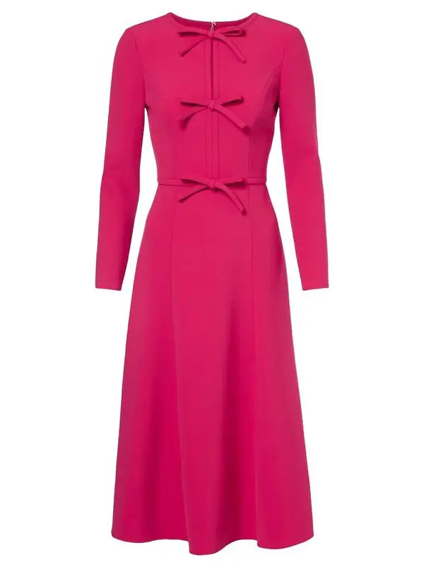 Carolina Herrera Bow-detail Crêpe Midi Dress - Pink