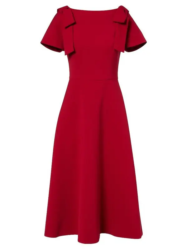 Carolina Herrera Bow Detail Crêpe Midi Dress - Red
