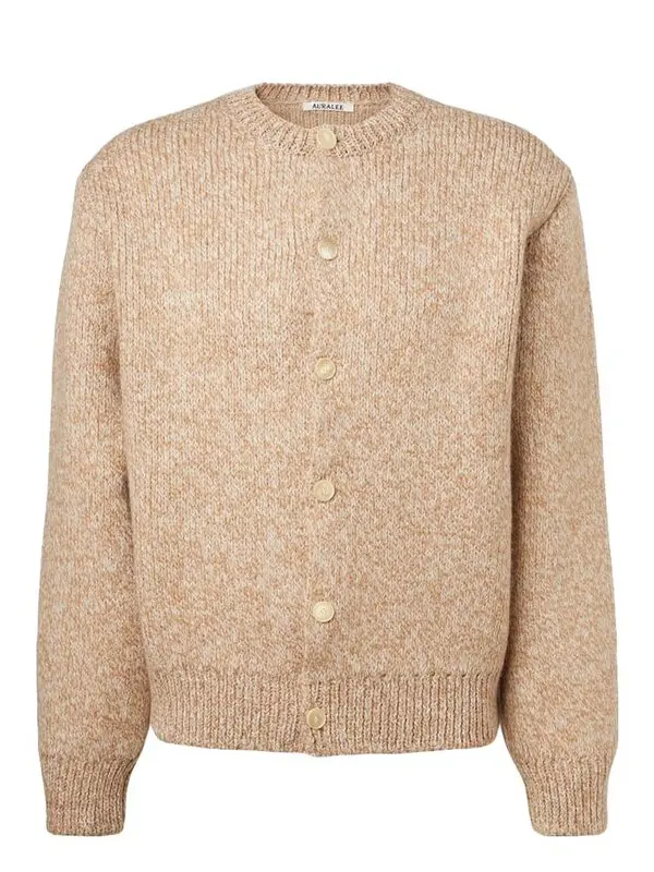 Auralee Wool And Alpaca-blend Cardigan - Beige