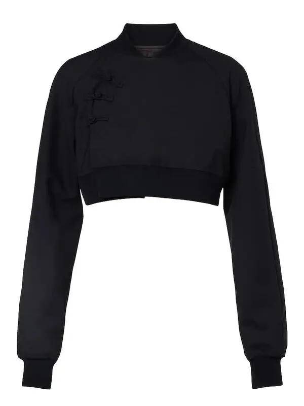 Noir Kei Ninomiya Cropped Wool Top - Black