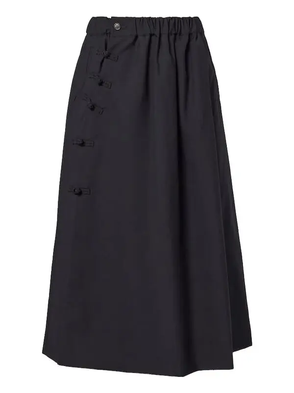Noir Kei Ninomiya Wool Midi Skirt - Black