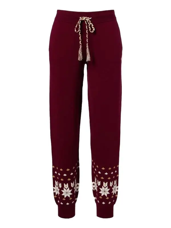 The Upside Knitted Cotton-blend Sweatpants - Burgundy