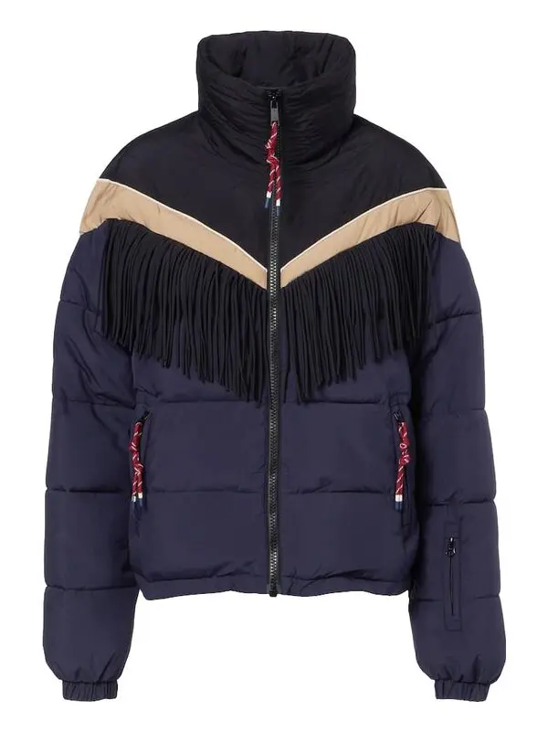 The Upside Fox Fringed Ski Jacket - Blue