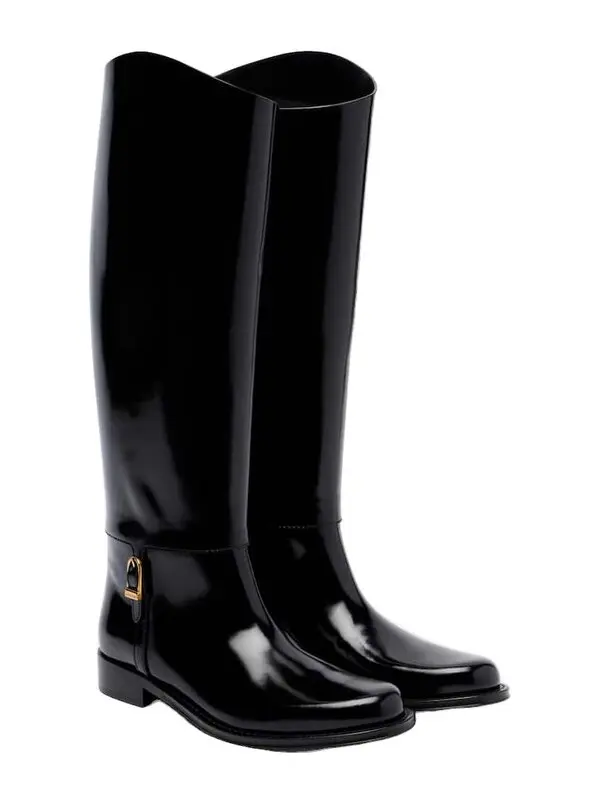 Saint Laurent Julia Leather Knee-high Boots - Black