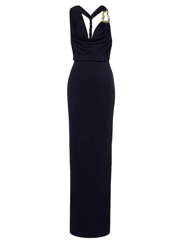 Rebecca Vallance Ayesha Embellished Halterneck Gown - Blue
