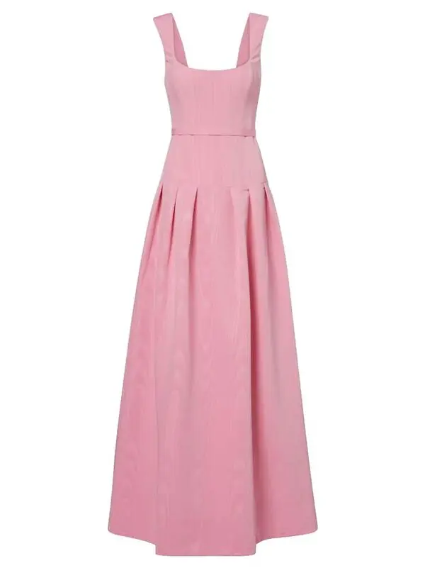 Rebecca Vallance Amaro Pleated Taffeta Corset Gown - Pink
