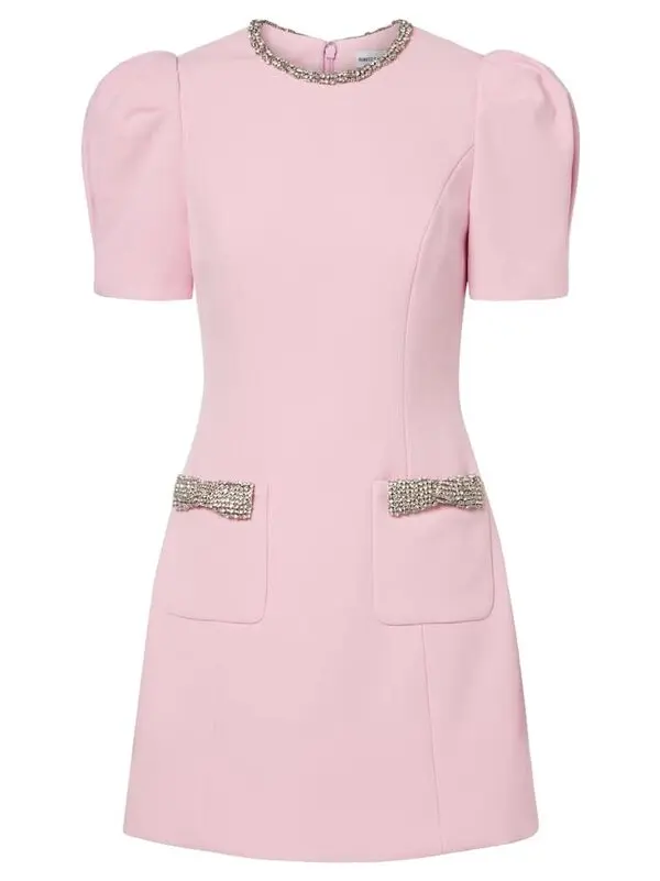Rebecca Vallance Nemy Embellished Crêpe Minidress - Pink