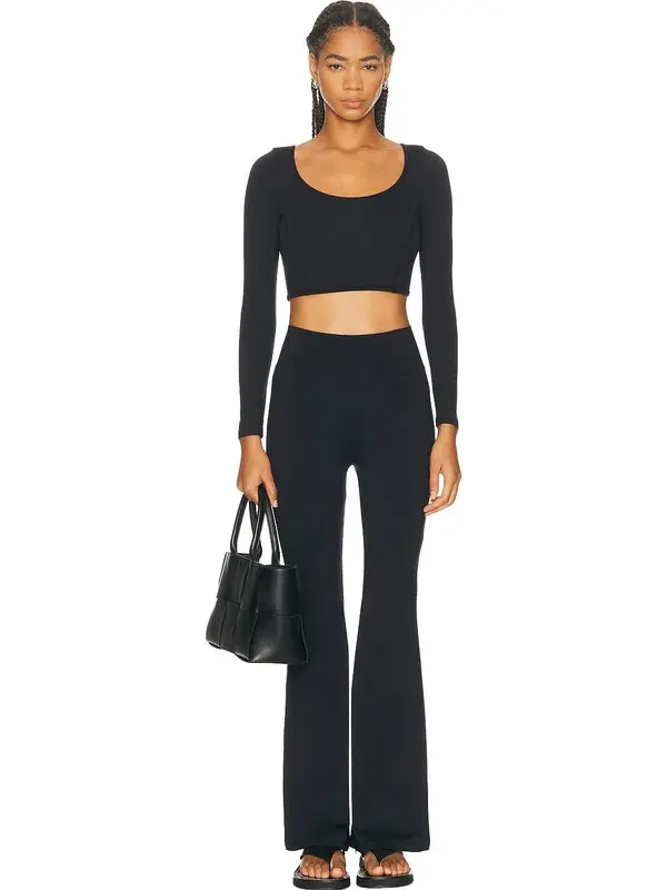 NORBA Long Sleeve Crop Top - Black