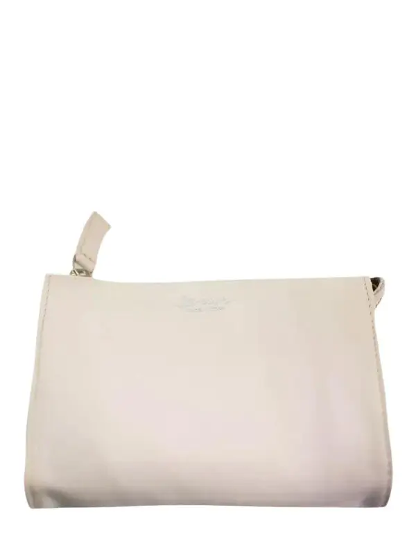 LA ROSE Minimal Leather Makeup Bag - Neutrals