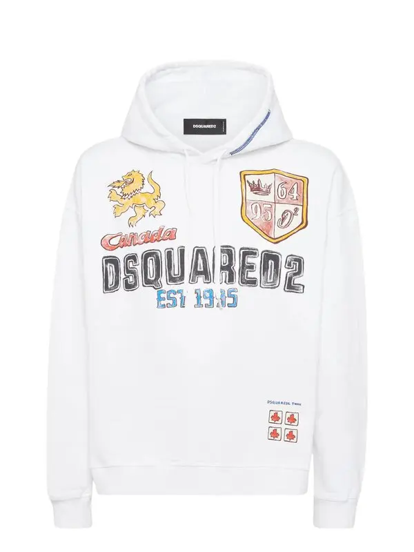 Dsquared2 Graphic Print Hoodie - White