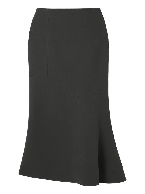Tibi Marte Asymmetric Wool-blend Crepe Midi Skirt - Gray