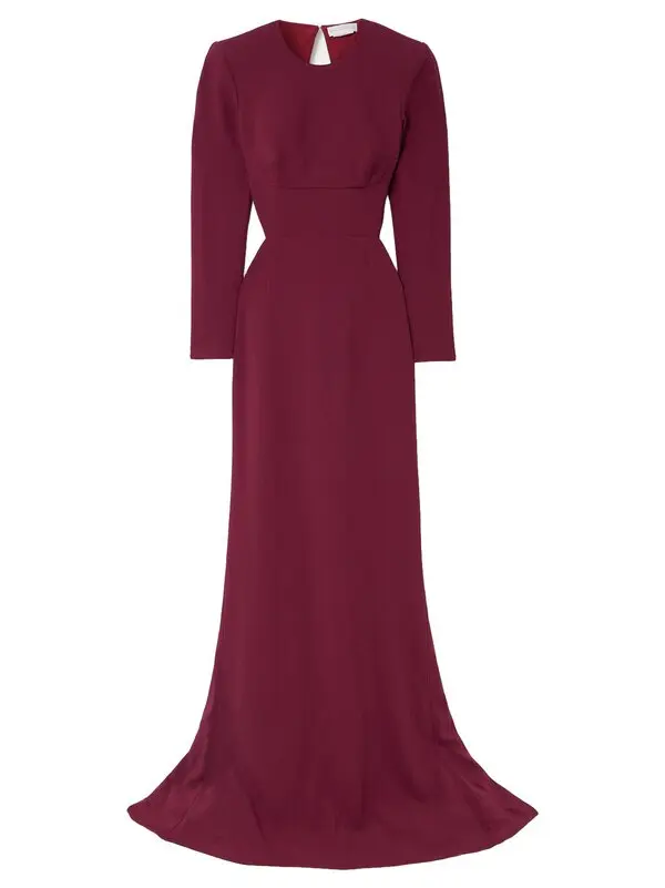 Stella McCartney Open-back Cady Gown - Burgundy