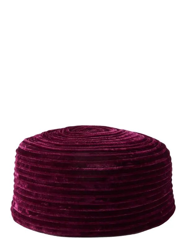 GIGI BURRIS MILLINERY Lauren Silk-blend Velvet Cap - Burgundy
