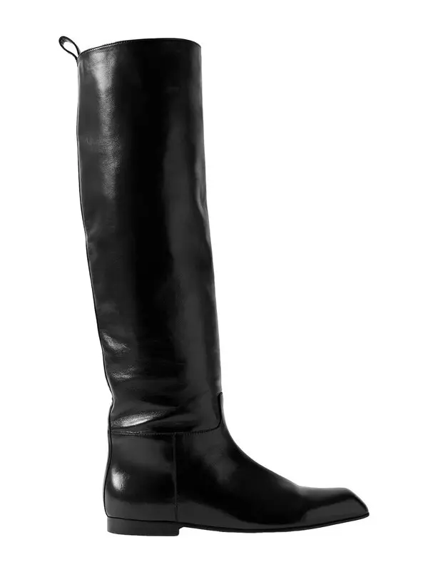 Khaite Colt Glossed-leather Knee High Boots - Black