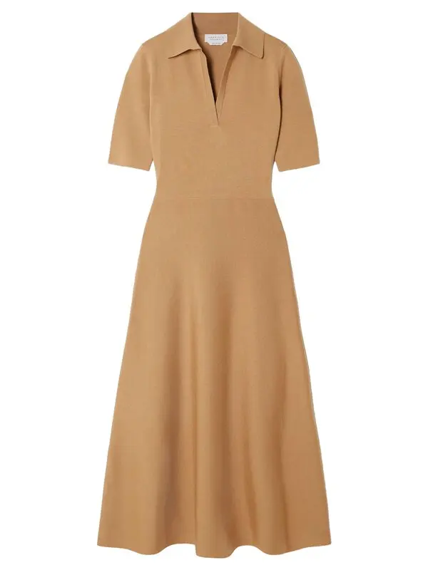 Gabriela Hearst Bradley Wool-blend Midi Dress - Camel