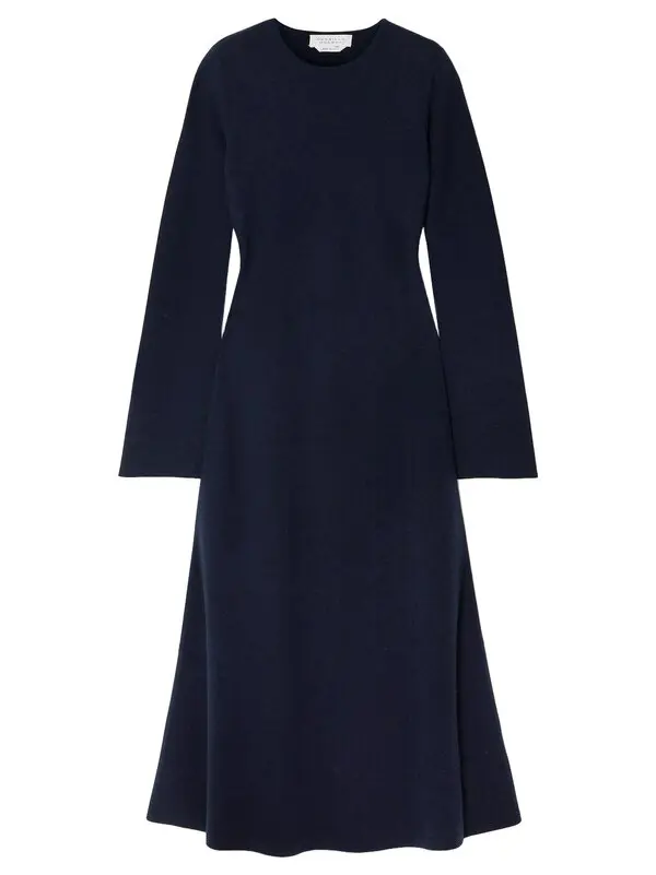 Gabriela Hearst Rebus Wool, Silk And Cashmere-blend Midi Dress - Blue