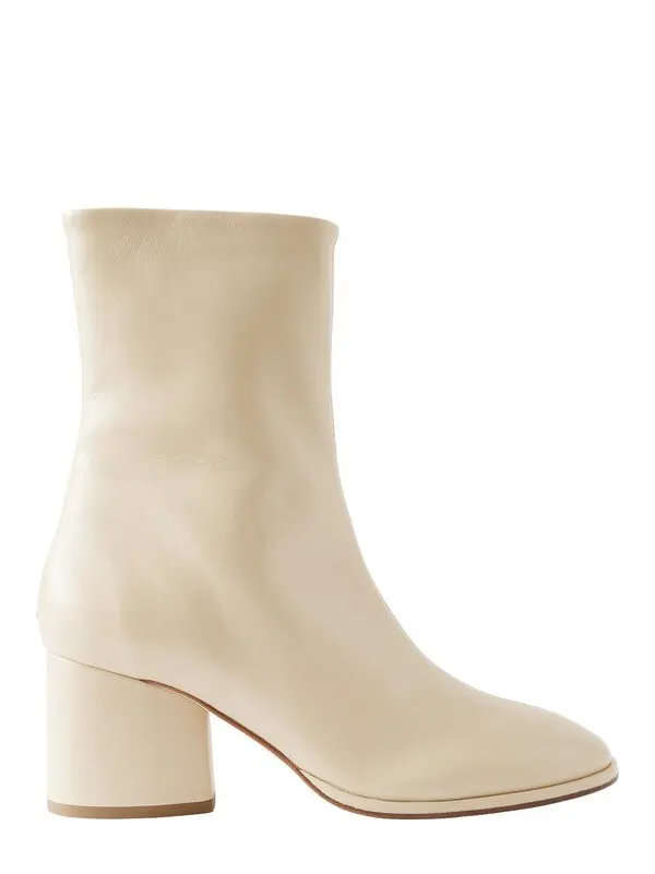 AeydĒ Ayla Leather Ankle Boots - Cream
