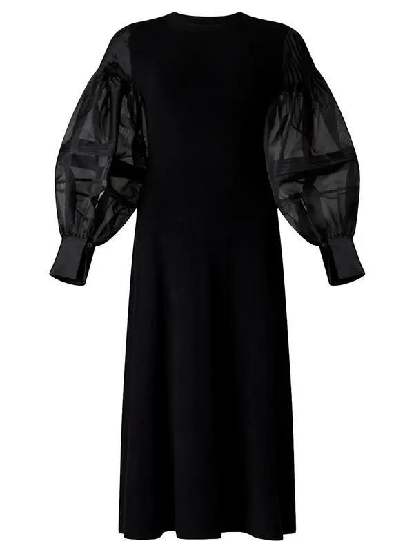 Altuzarra Carino Long-sleeve Silk Midi Dress - Black