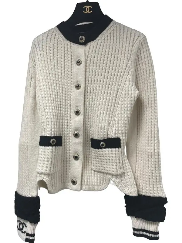 Chanel Wool Knit Cardigan - White