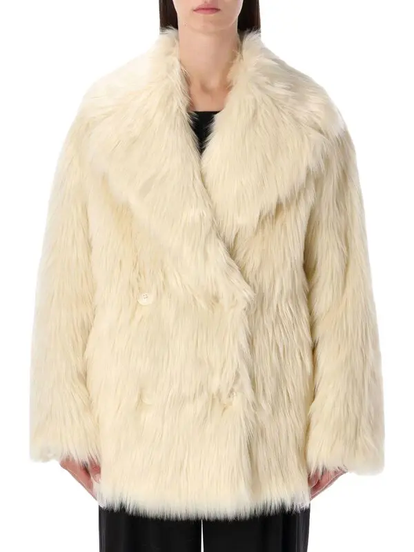 STAND STUDIO Fur Coat - White