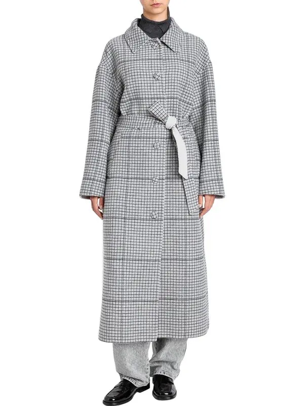 TWINSET Tie Detailed Coat - Grey