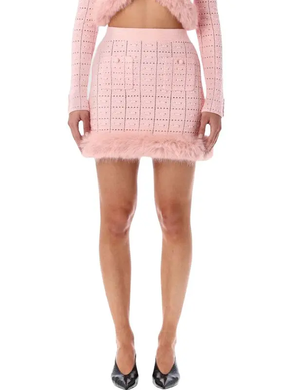 SELF-PORTRAIT Solid Skirt - Pink