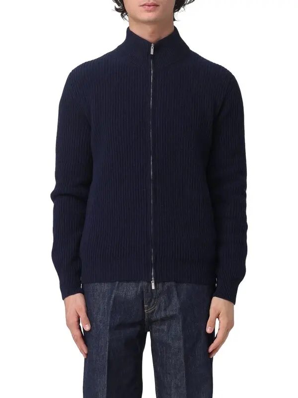 LARDINI Ribbed Pullover Sweater - Blue