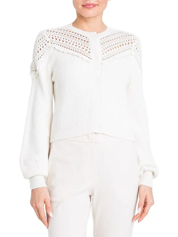 TWINSET Crochet Trimmed Sweater - Yellow Cream