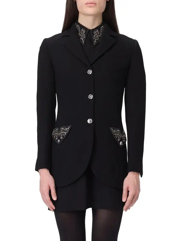 Versace Embellished Jacket - Black