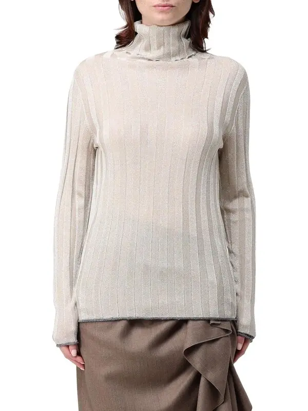 Fabiana Filippi Ribbed Turtleneck Sweater - White