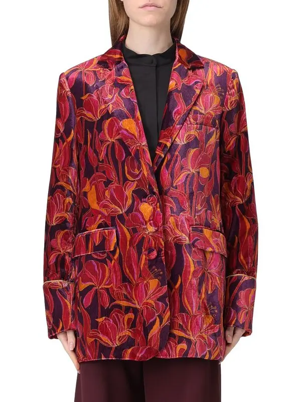 Malìparmi Floral Jacket - Burgundy