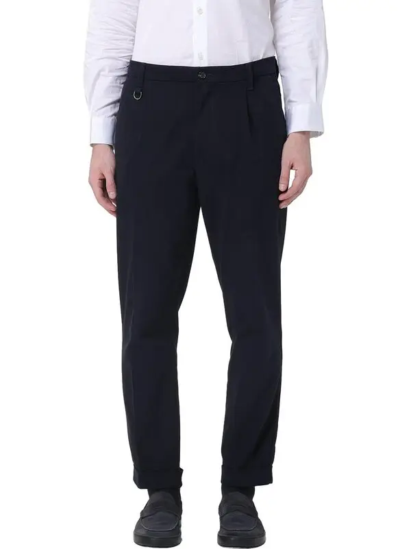 PAOLO PECORA Flat Front Trousers - Blue