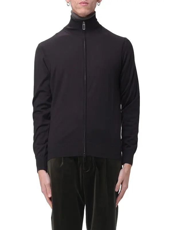PAOLO PECORA Zip-up Sweater - Brown